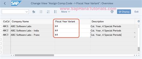Assign Company Code To Fiscal Year Variant In Sap S4hana Sap Hana Tutorials