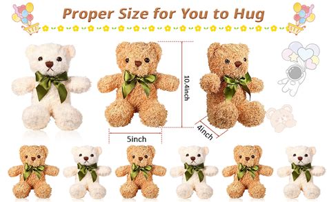 Lycn 15 Pack Small Teddy Bears Bulk 25cm 10inch Bear Plush Teddy Toys