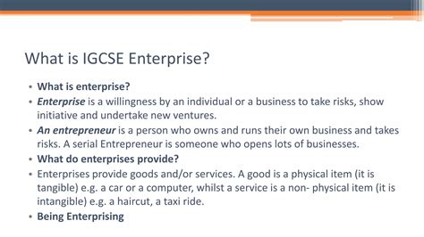 Igcse Enterprise Cambridge International Examination Pptx