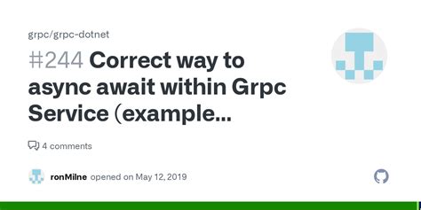 Correct Way To Async Await Within Grpc Service Example Needed Issue