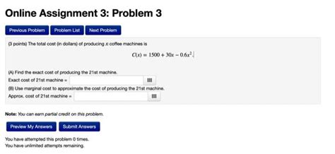 Solved Online Assignment 3 Problem 3 Previous Problem