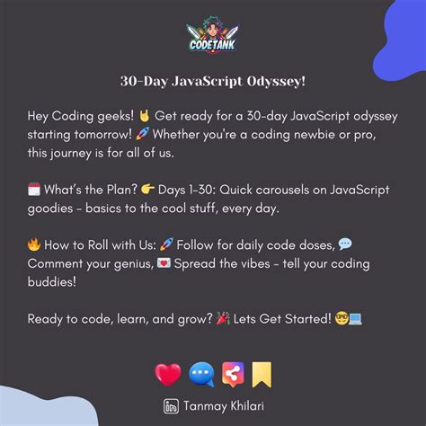 🚨 Join Me On A 30 Day Javascript Content Challenge Tanmay Khilari