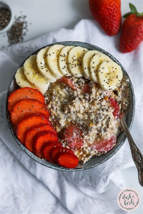 Strawberry Banana Overnight Oats Dash Of Herbs