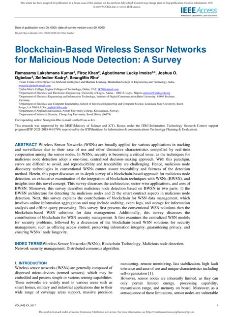 Pdf Blockchain Based Wireless Sensor Networks For Malicious Node