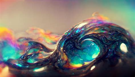 Premium Photo Abstract Background Of Iridescent Fluid Swirling Design