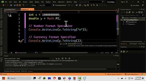 C 13 Using Tostring To Format Numbers Youtube