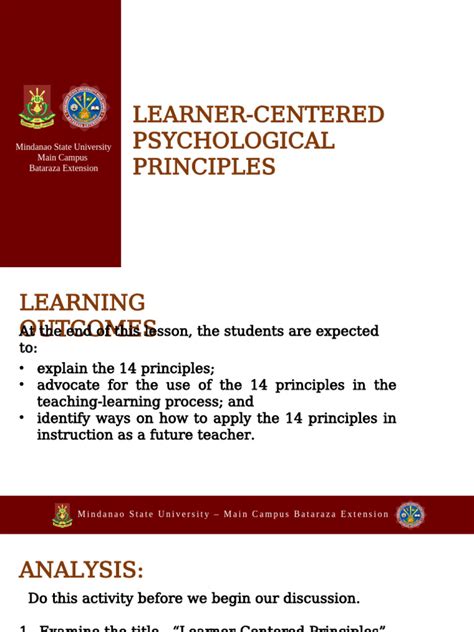 Lesson 1 Learner Centered Psychological Principles Lcp Pdf