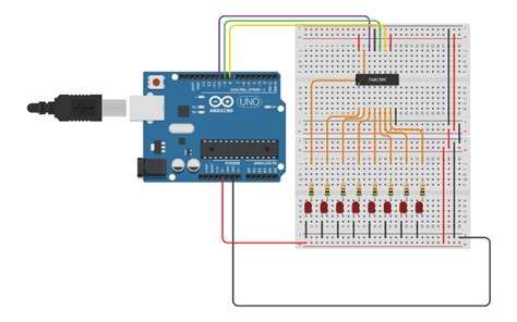 Circuit Design Aufgabe 2 Lauflicht Tinkercad