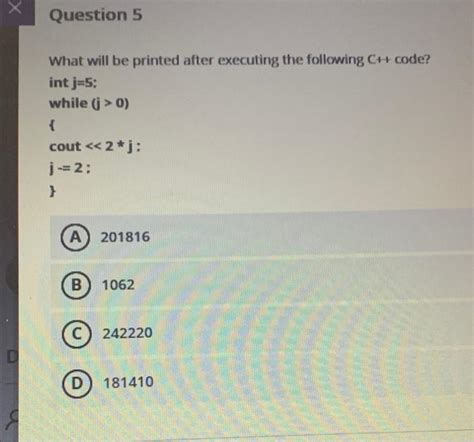 Solved Х Question 5 What Will Be Printed After Executing The