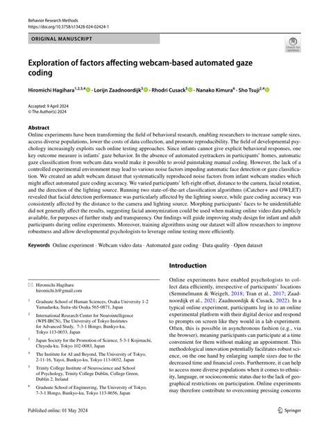 Pdf Exploration Of Factors Affecting Webcam Based Automated Gaze Coding