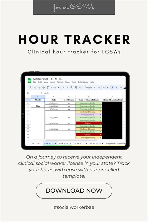 LCSW Clinical Hours Documentation Tool Etsy