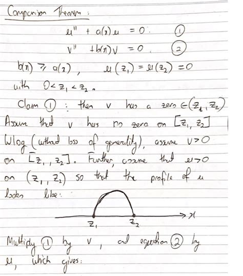 The Lecture Proof Of Comparison Theorem Sturm Chegg Com