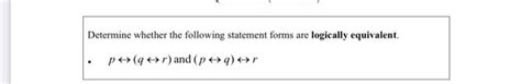 solved determine whether the following statement forms are
