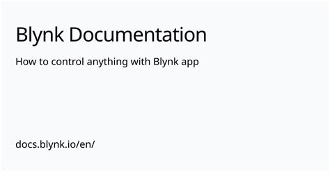 How To Control Anything With Blynk App Blynk Documentation