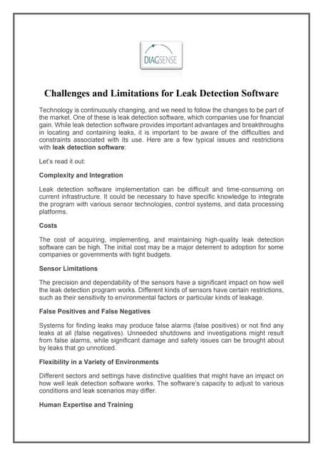Common Problems Leak Detection Software Can Solve Pdf