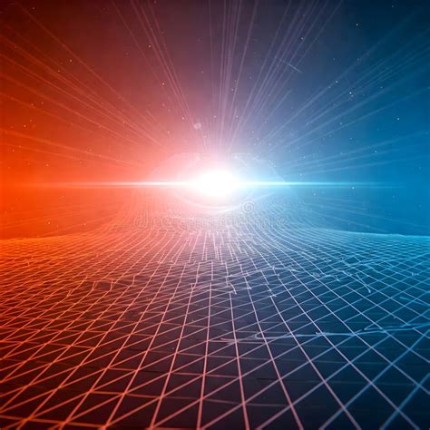 a central light source emits a glow between two contrasting halves one