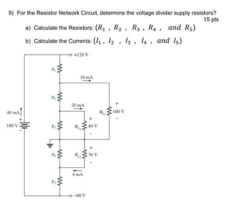 Solved 9 For The Resistor Network Circuit Determine The Chegg Com