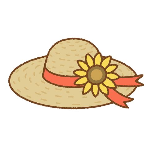 ヒマワリの麦わら帽子のイラスト 商用OKの無料イラスト素材サイト ツカッテ