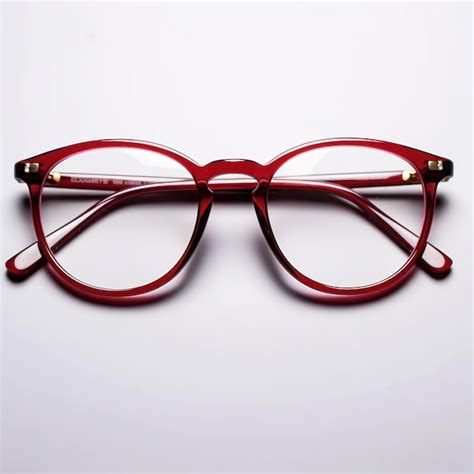 Premium Ai Image A Pair Of Glasses With A Red Rim And A Black Band