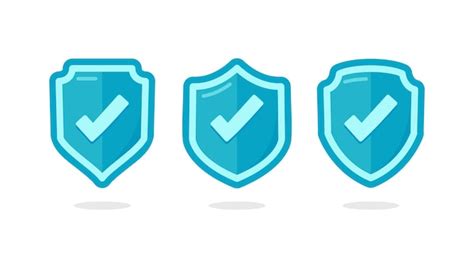 Premium Vector Vector Shield With A Checkmark Protection Set Of Flat