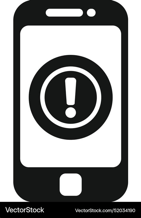 Smartphone Showing Exclamation Point Warning Icon Vector Image