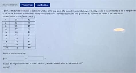 Solved Previous Problem Problern List Next Problem 1 Point