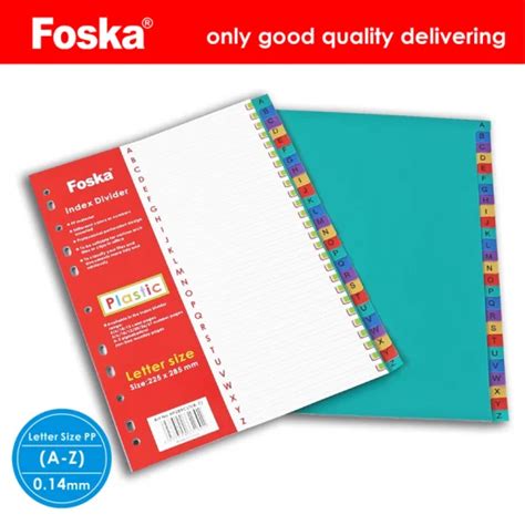 Letter Size Assorted Colors Plastic Index Divider Plastic File Index Index Divider And Plastic