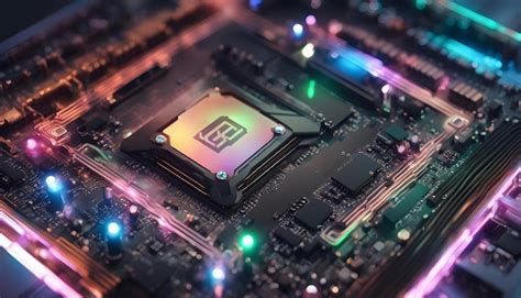 Premium Ai Image Closeup View Of A Modern Gpu Card With Circuit And Colorful Lights And