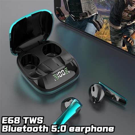 티몬 글로벌 홀세일 New E68 Tws 블루투스 이어폰 블루투스 50 9d 사운드 Type C5가지 컬러 바디 네일케어