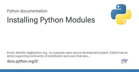 Installing Python Modules — Python 3150a0 Documentation