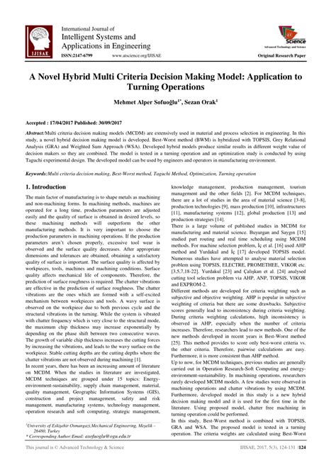 Pdf A Novel Hybrid Multi Criteria Decision Making Model Application