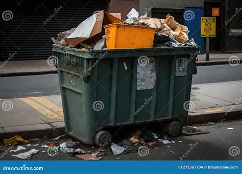 Dumpster Filled With Garbage 3d Illustration Royalty Free Cartoon