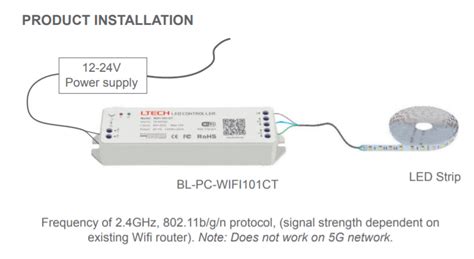 WiFi CT WiFi White Adjustable LED Controller A CH VDC