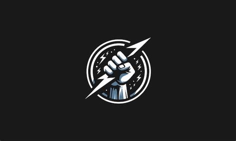 Premium Vector Hand Hold Lightning Vector Logo Design