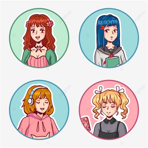 Gambar Avatar Gadis Anime Avatar Gadis Wajah Wanita Berbagai Png Dan