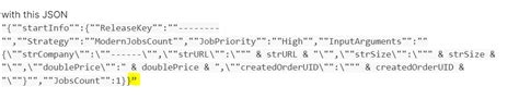 The Json Is Not Valid Parameter Jsonpayload Error Orchestrator