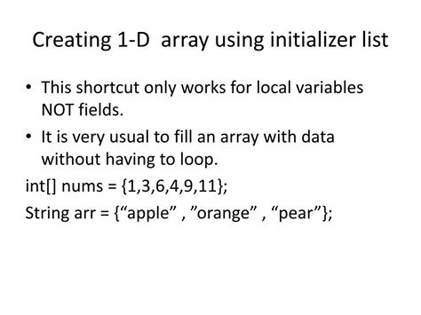ppt one dimensional arrays powerpoint presentation free download
