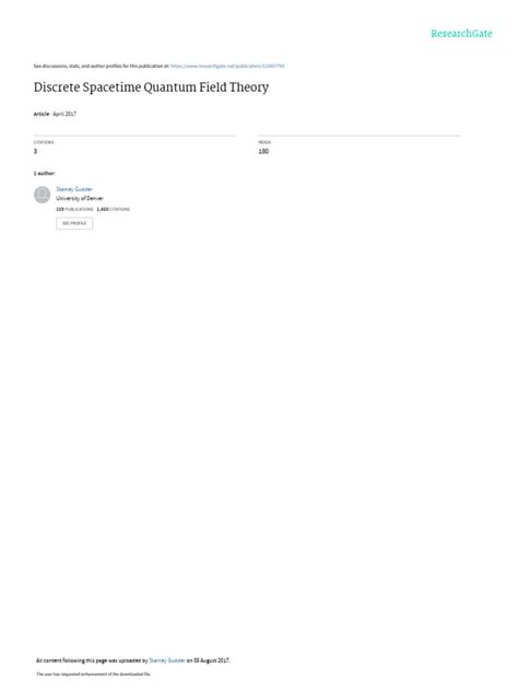 Discrete Spacetime Quantum Field Theory Pdf Spin Physics Photon