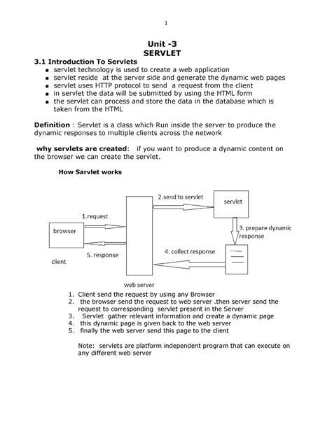 Unit 3 Wt Unit Servlet 3 Introduction To Servlets Servlet