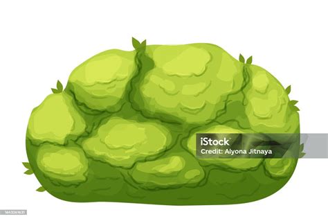 녹색 덤불 숲이나 뒤뜰 식물을 울타리로 묶고 만화 스타일의 잎을 가지고 흰색 Ackground에 격리되어 있습니다 게임 장식