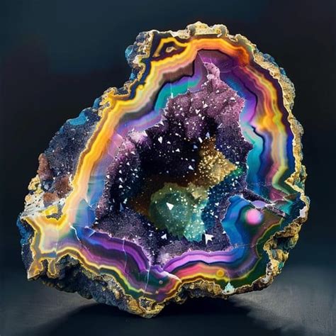 Free Colorful Geode Collection Image Geology Minerals Crystals