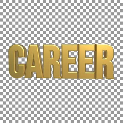 Premium Psd Golden 3d Career Text Rendering Pathway To Success