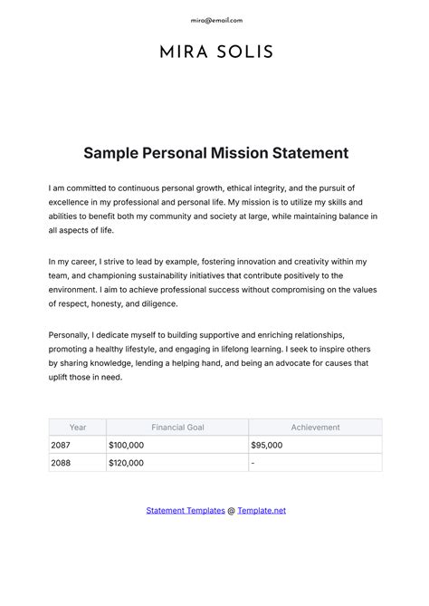 Free Mission And Vision Statement Template To Edit Online