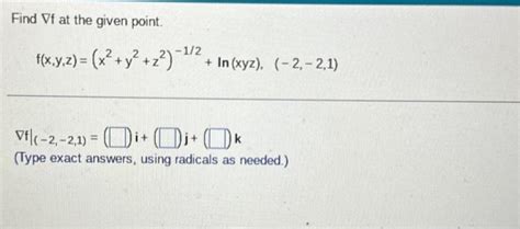 Solved Find F At The Given Point Chegg