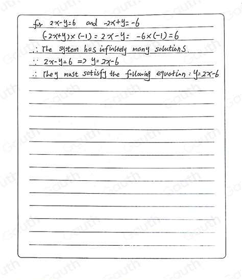 Solved Two Systems Of Equations Are Given Below For Each System Choose The Best Description