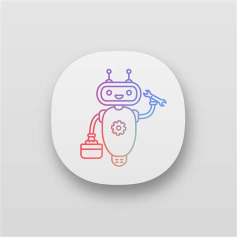 Repair Chatbot App Icon Ui Ux User Interface Robot With Set Of Tools