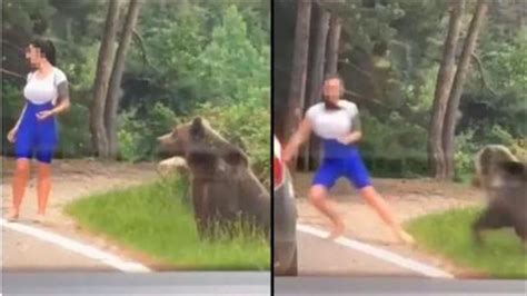 لحظة مرعبة سائحة تحاول التقاط سيلفي مع دب بري فماذا فعل؟ مصراوى