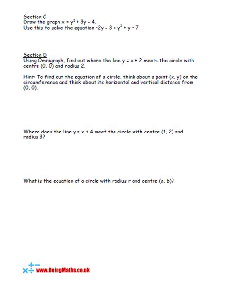 Solving Quadratic Simultaneous Equations Worksheet Tes Tessshebaylo