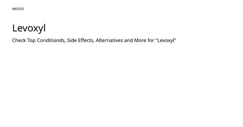 Levoxyl Medsis