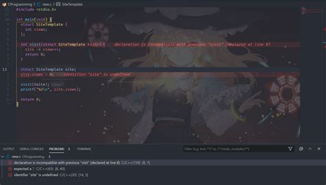 C What Does Declaration Is Incompatible Error Mean In Vs Code With Clang Linting Stack